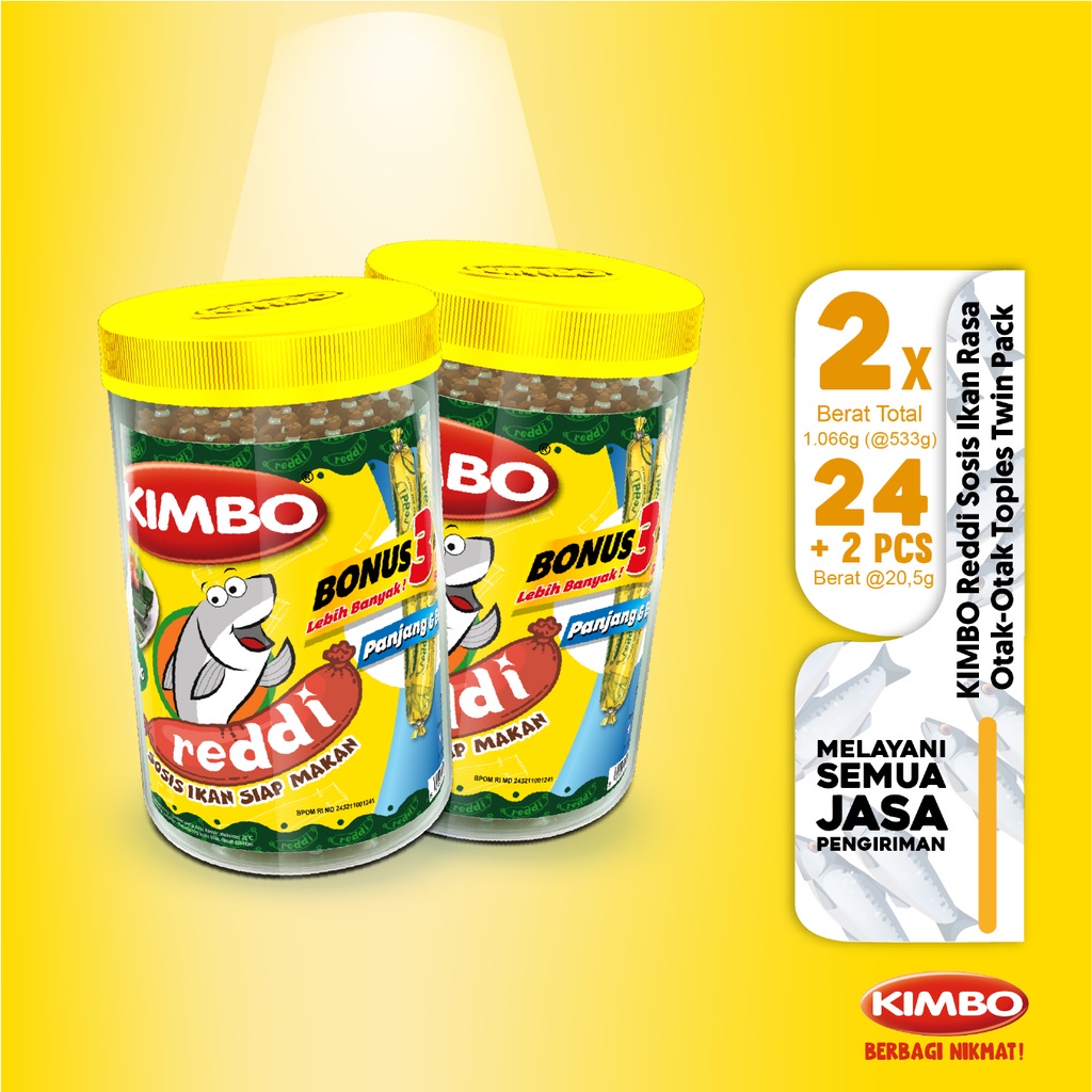 Jual KIMBO Reddi Sosis Ikan Rasa Otak-otak Toples Twin Pack | Shopee ...