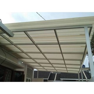 Jual Kanopi Atap semi transparan Alderon translucent Rangka galvanis ...