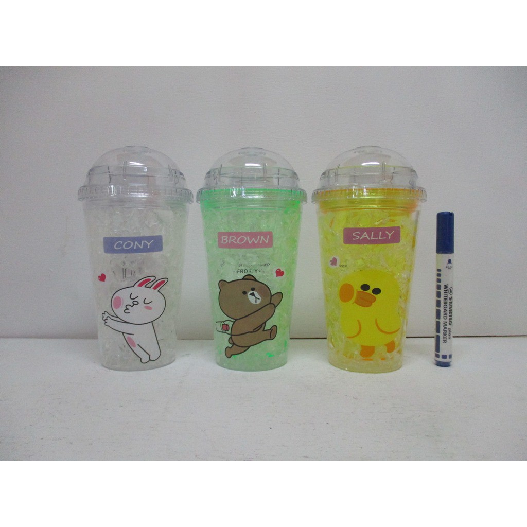 Jual Botol Frosty Mug Sedot / Gelas Kristal Ice Cup Minuman Dingin LINE ...
