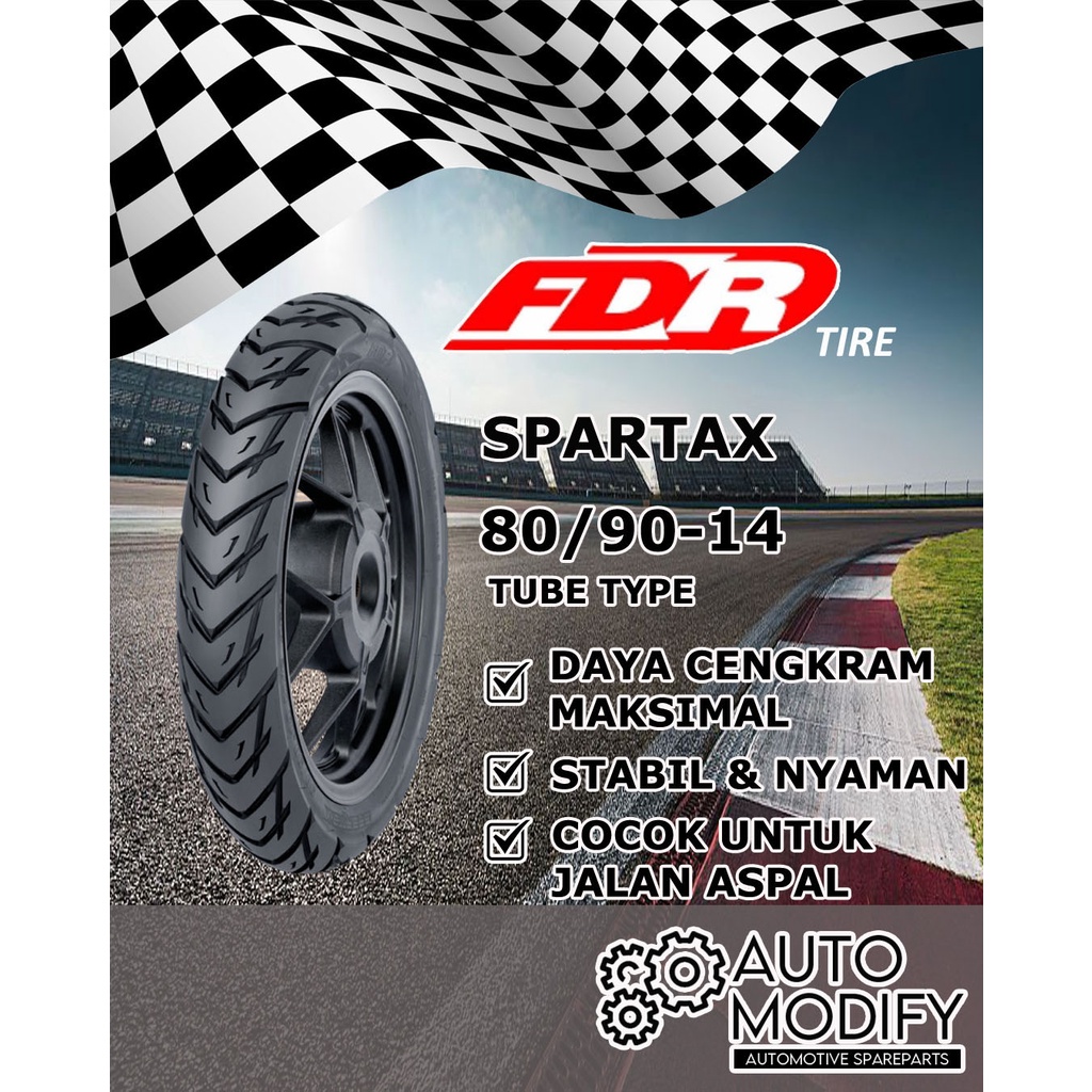Jual Ban FDR SPARTAX Ukuran 80/90-14 (Tube Type Ring 14) MATIC | Shopee ...