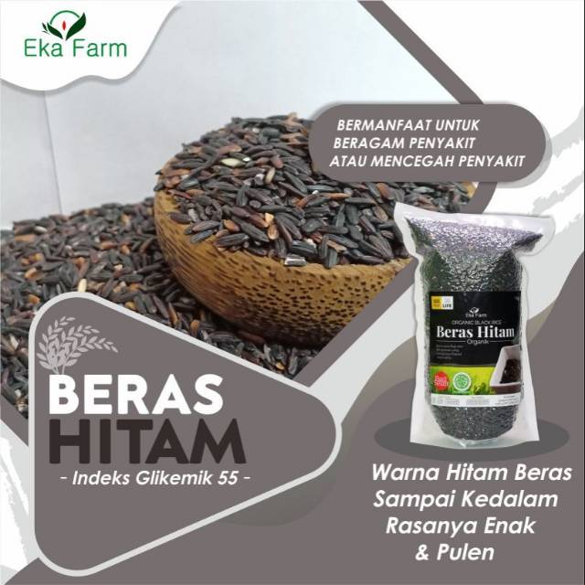 Beras hitam organik Eka farm kemasan vacum / 1 kg | Shopee Indonesia