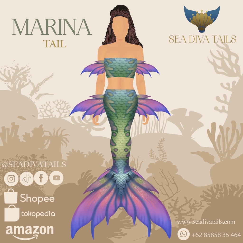 Jual KOSTUM MERMAID / MERMAID TAIL / BAJU MERMAID - MARINA | Shopee ...