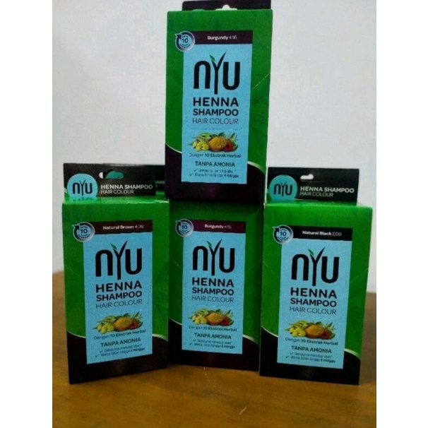 Jual Nyu Henna Shampoo Hair Colour Tanpa Amonia Pack | Shopee Indonesia