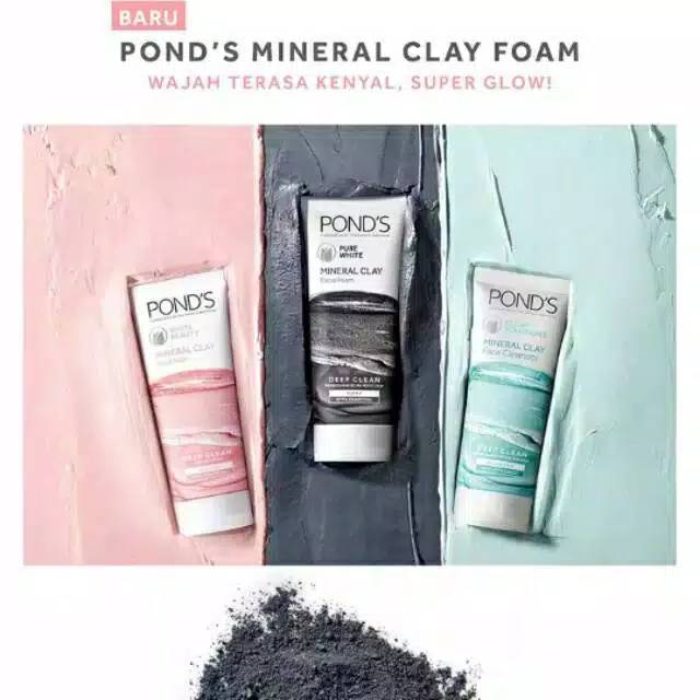Jual Ponds Pond's Mineral Clay Facial Foam 90g | Shopee Indonesia