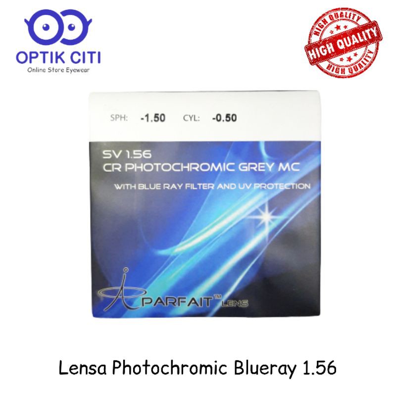 Jual LENSA MINUS PHOTOCHROMIC BLUERAY CHROMICBLUERAY SV 1.56 | Shopee ...