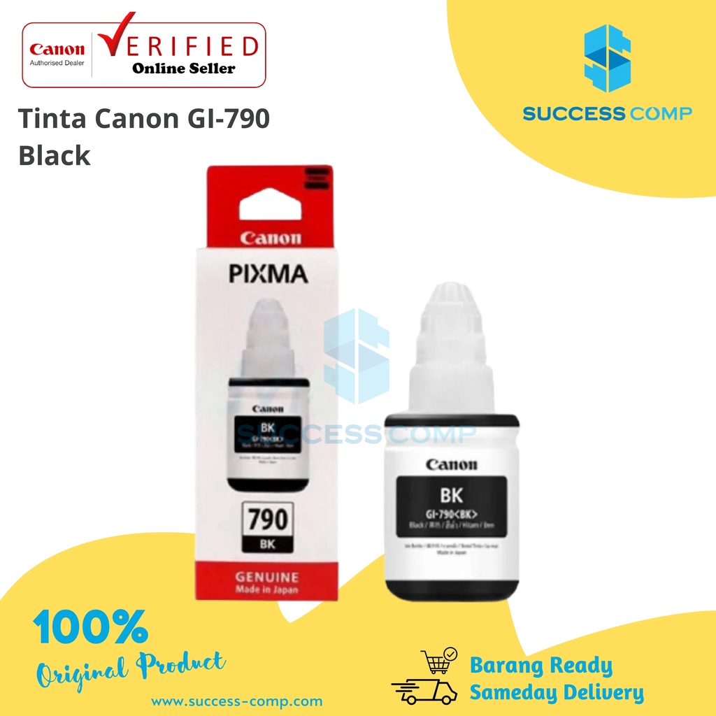 Jual Tinta Printer Canon GI790 GI-790 GI 790 Black Original | Shopee ...