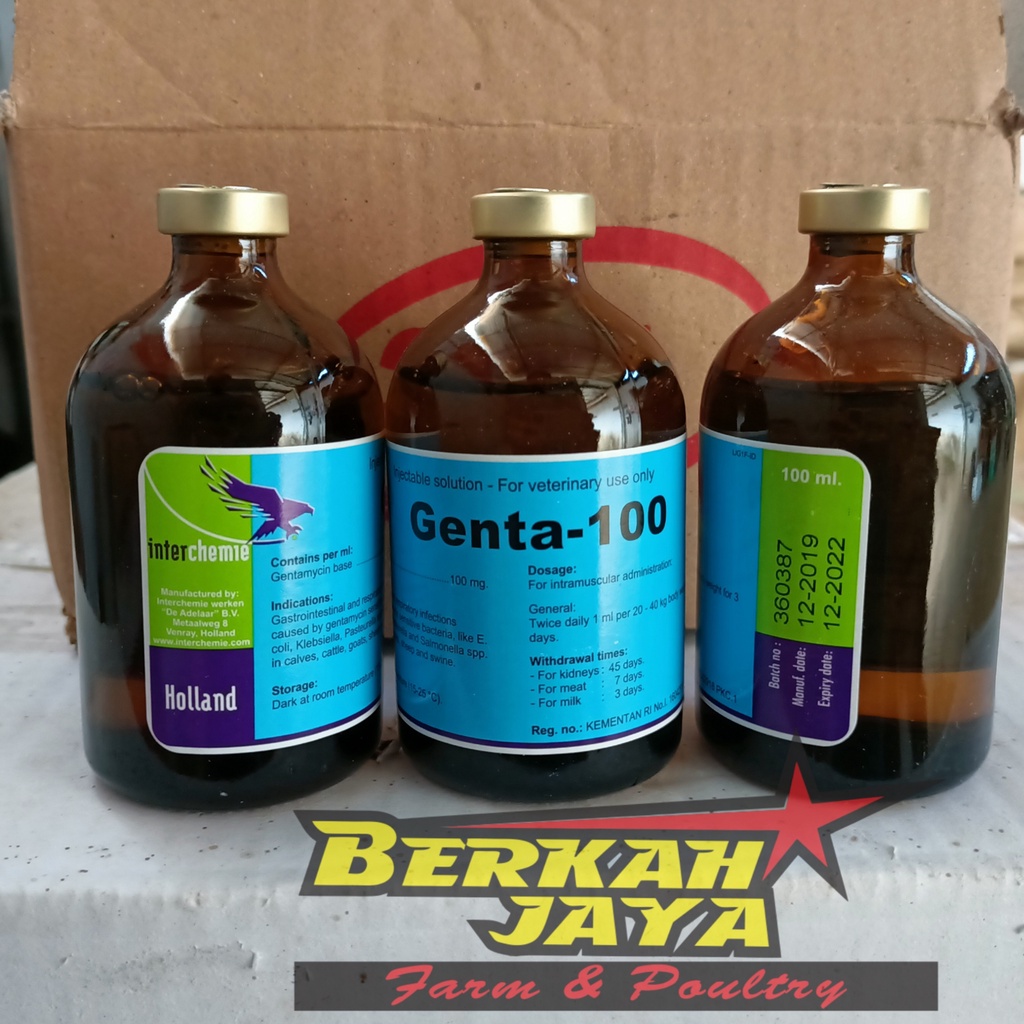 Jual GENTA 100 Obat Pernafasan Pencernaan Urinasi Hewan | Shopee Indonesia