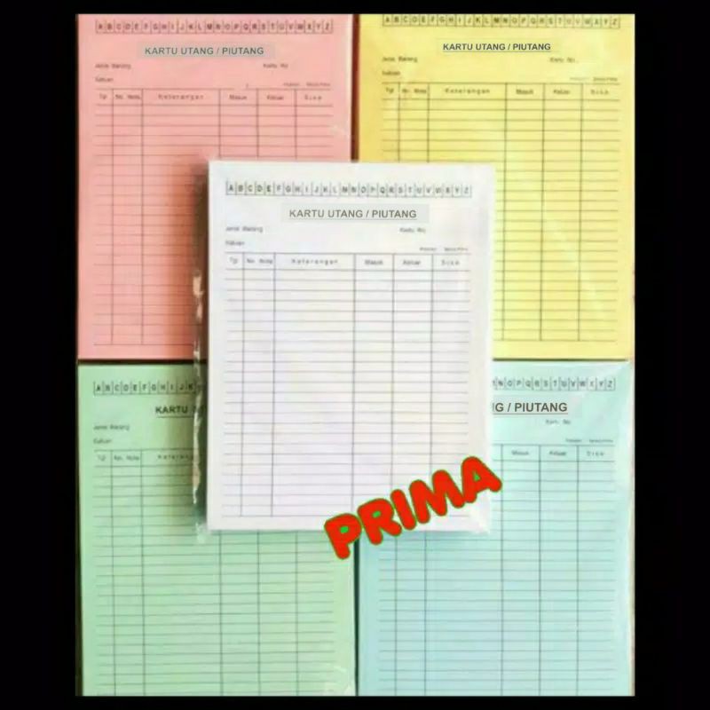 Jual KARTU UTANG / PIUTANG UKURAN KWARTO ISI 100 LEMBAR | Shopee Indonesia