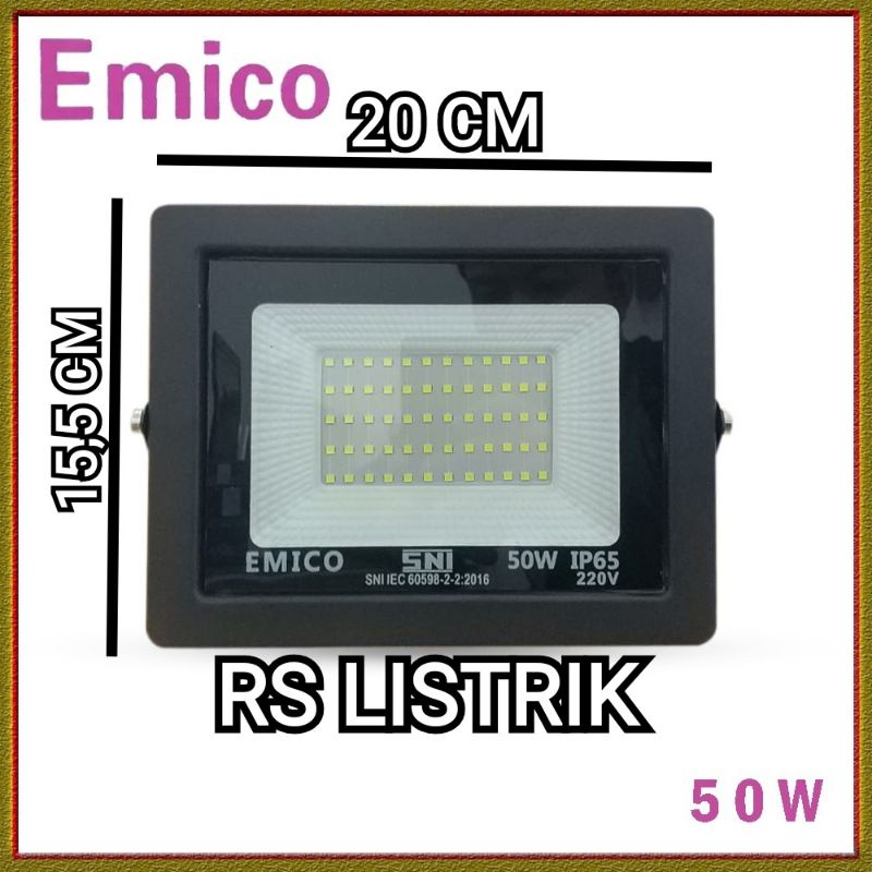 Jual EMICO Lampu sorot led 50w lampu led flood light 50 watt led tembak outdoor SNI | Shopee ...