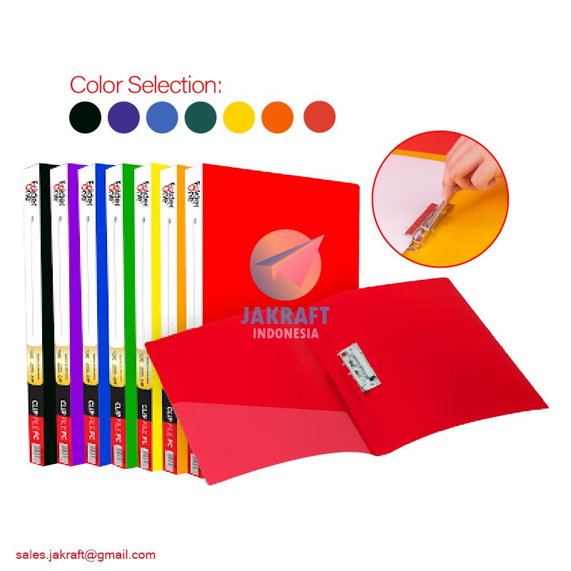 Jual (1 Pcs) Map Jepit Clip File F4 Folio Koleksi Warna Lengkap FOLDER ONE Mirip InterX | Shopee ...