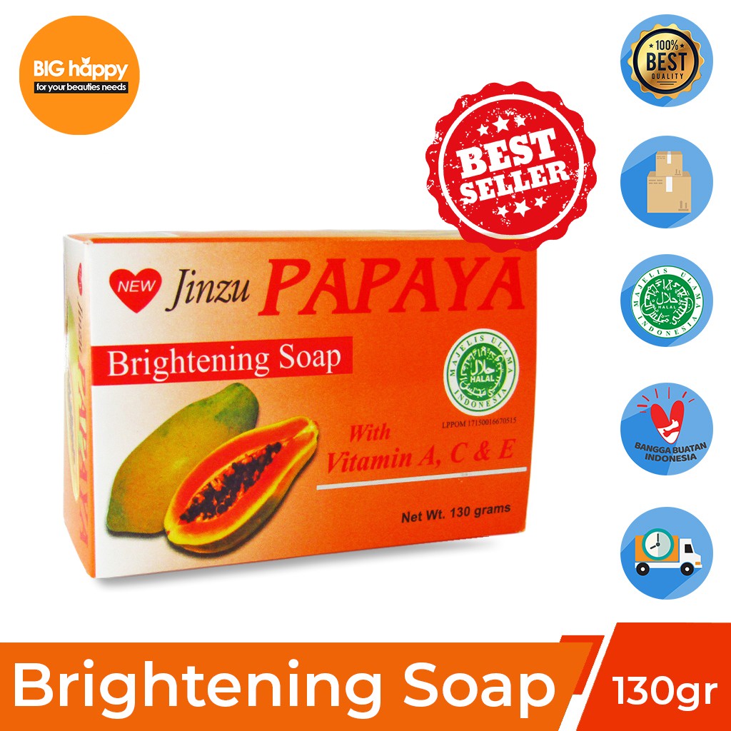 Jual JINZU Papaya Brightening Soap 130gr - Sabun Indonesia|Shopee Indonesia