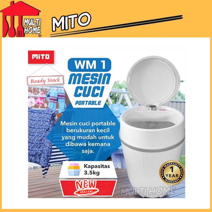 Jual MITO MESIN CUCI PORTABLE 3.5 KG MITO WM1 - Putih Indonesia|Shopee ...