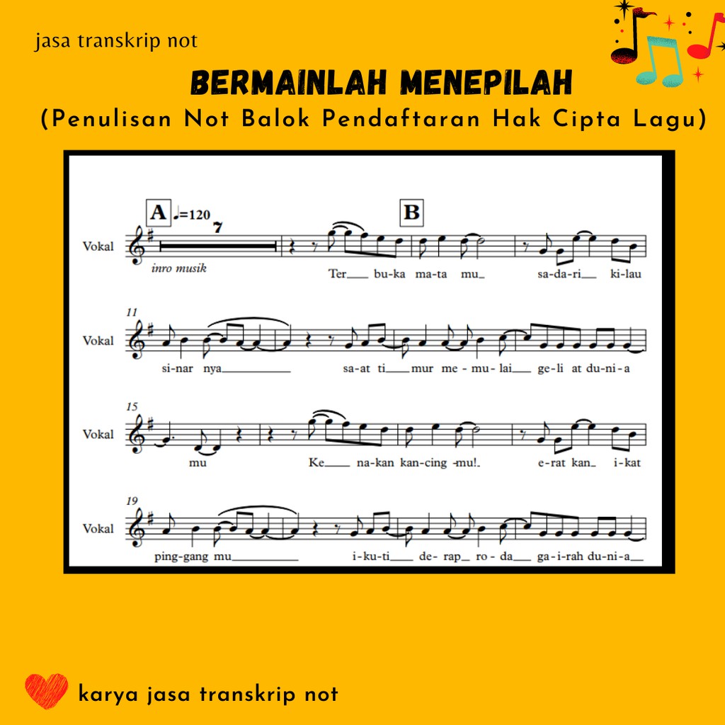 Jual Penulisan Not Musik dari Audio / Youtube | Shopee Indonesia