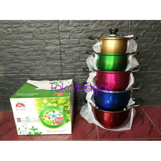 Jual new sale harga terjangkau Panci Set Warna Classic Pot Rui Xing 5 ...