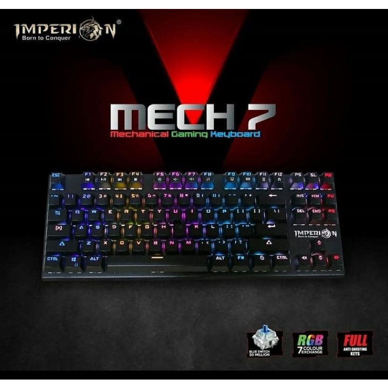 Jual Keyboard Gaming Imperion Mech 7 KG-M07R Mechanical, RGB | Shopee ...