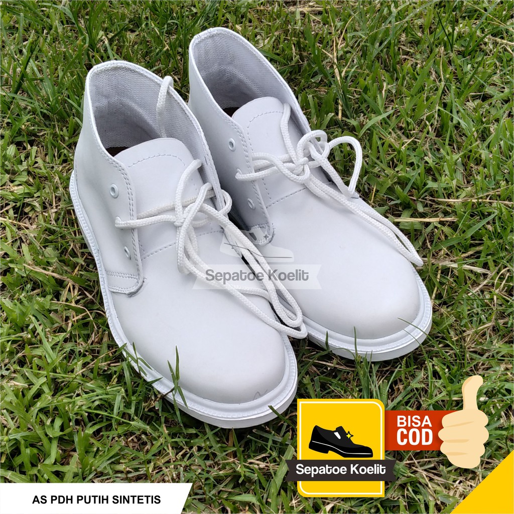 Jual SEPATU PDH PUTIH TALI PDU UPACARA POLISI POLRI TNI PASKIBRA ...
