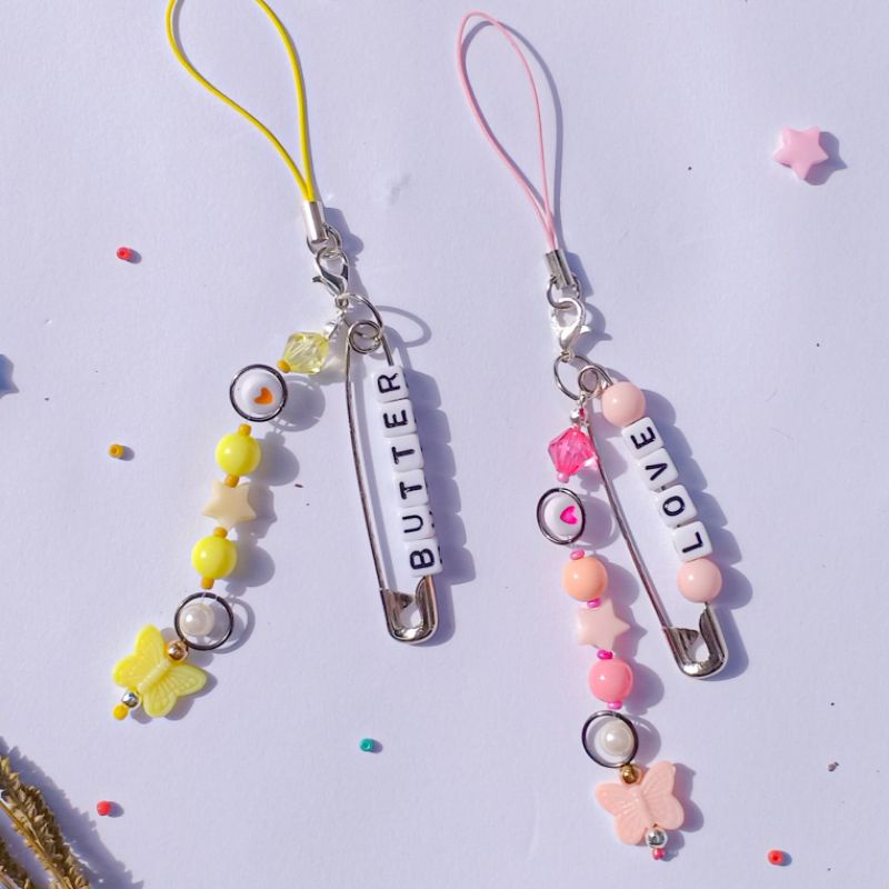 Jual Strap HP Custom Nama Double Line Peniti | Shopee Indonesia