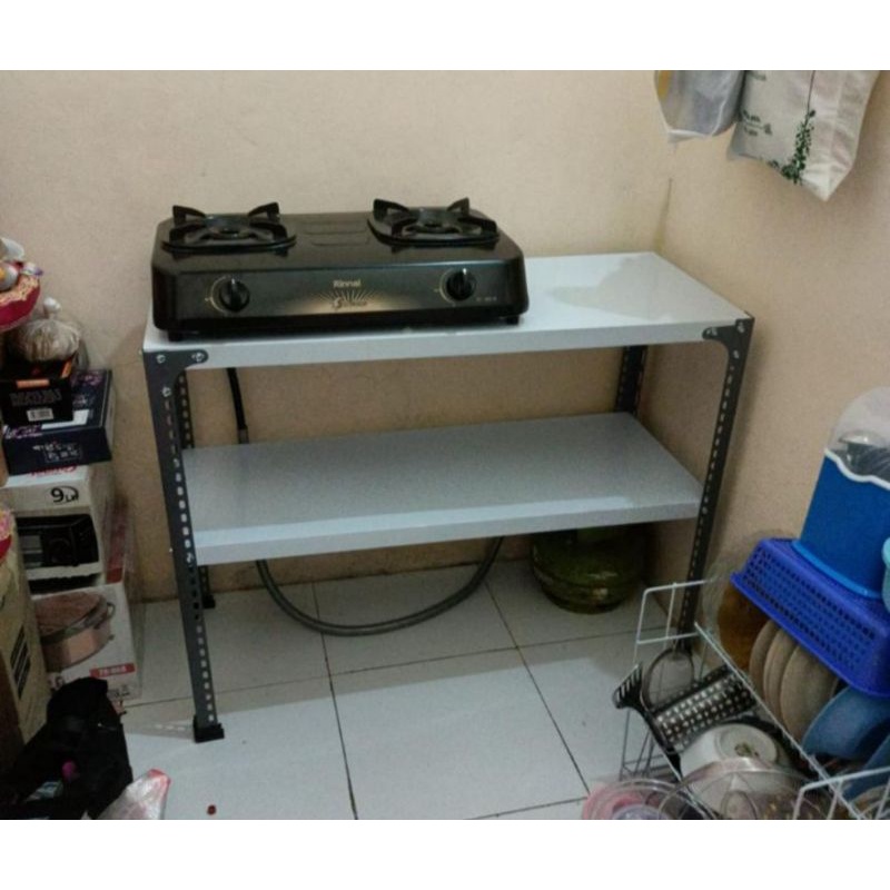 Jual MEJA DAPUR SERBAGUNA BAHAN BESI SIKU MEJA KOMPOR DUA TUNGKU ...