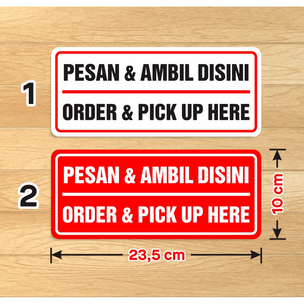 Jual Sticker Order and Pick Up Here Vinyl Stiker Pesan dan Ambil disini ...