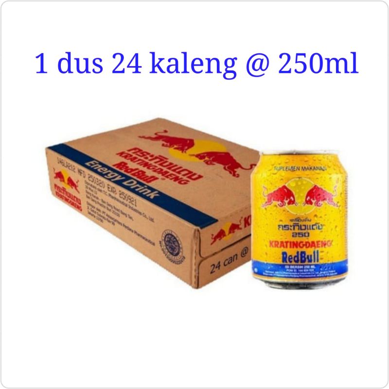 Jual KRATINGDAENG Red Bull Minuman Energi Kemasan Kaleng 250ml 1 Dus ...