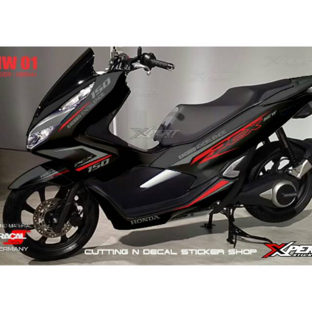 Jual Sticker Cutting M005 Honda PCX Merah/Kuning/orange kombinasi ...