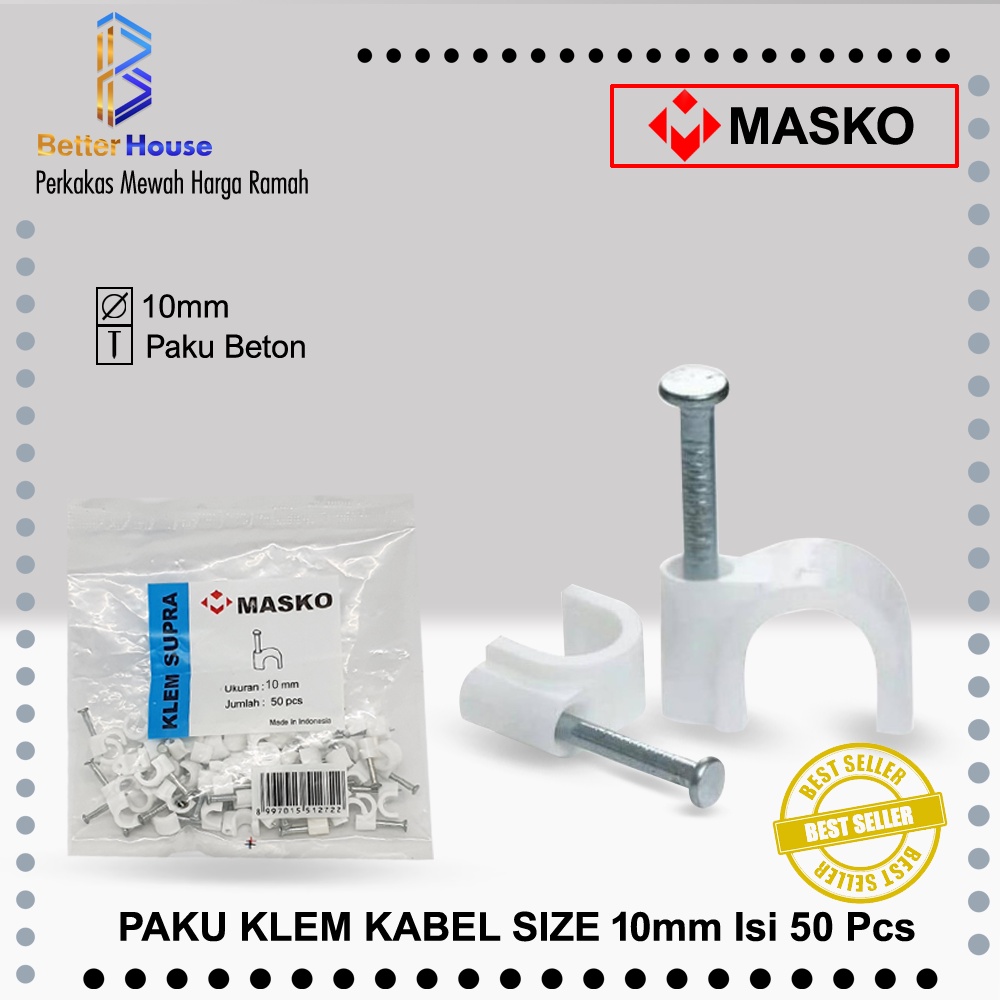 Jual Paku Klem kabel no. 10 paku beton asli merek masko | Shopee Indonesia