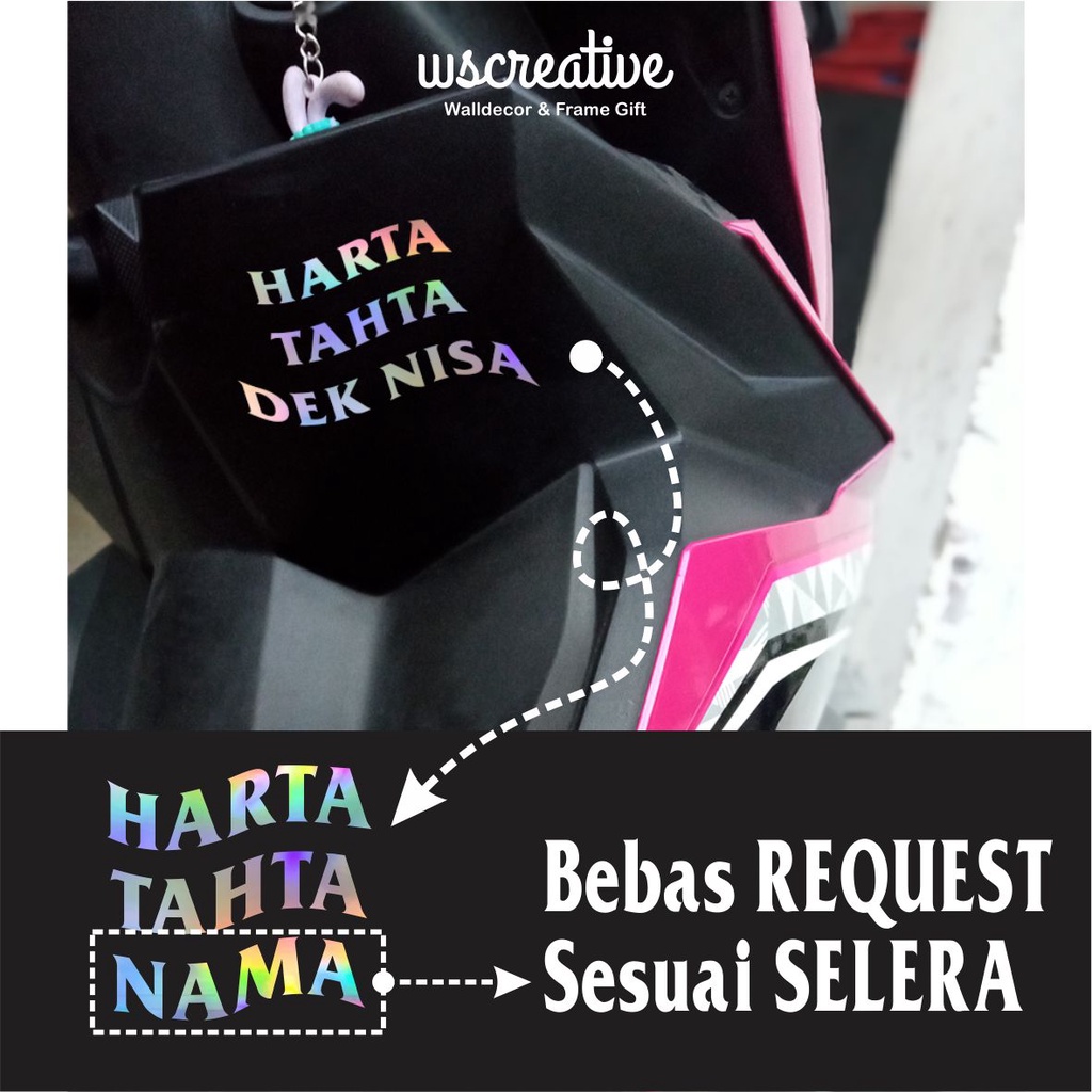 Jual STIKER HARTA TAHTA HOLOGRAM BEBAS REQUEST | CUSTTING MESIN HASIL RAPI | Shopee Indonesia