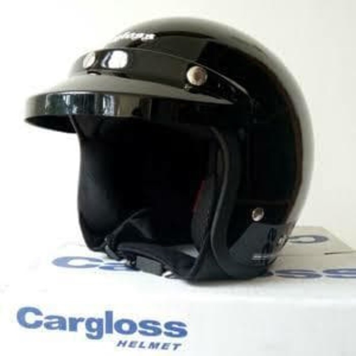Jual helm cargloss carglos hitam black metalik glossy retro bogo ...