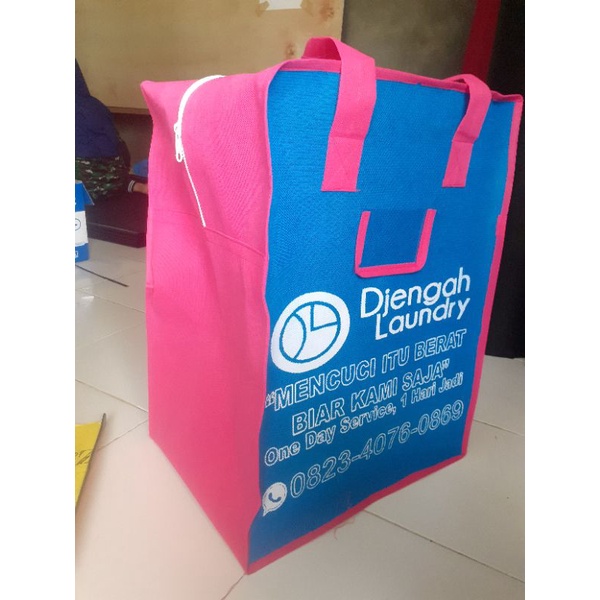 Jual Tas Laundry 15kg Resleting Gratis Sablon Min 12 Pcs | Shopee Indonesia