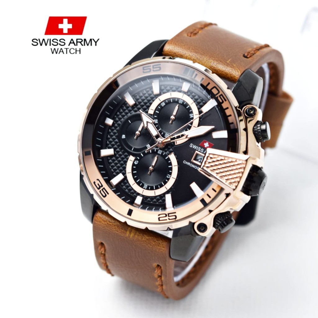 Jual JAM TANGAN PRIA SA KULIT CHRONO AKTIF / JAM TANGAN PRIA KULIT ...