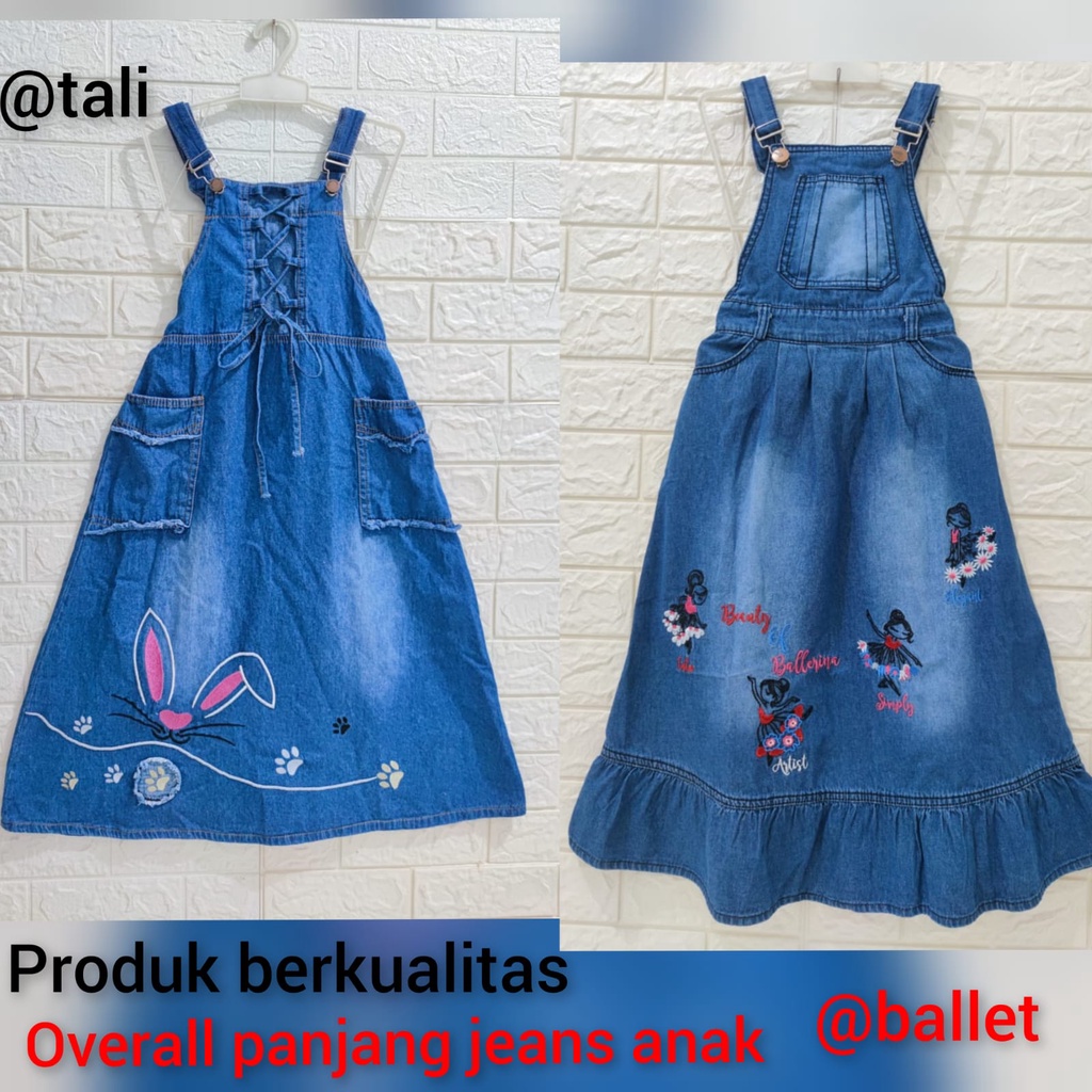 Jual rok kodok panjang jeans anak perempuan/ overall jeans / overall ...