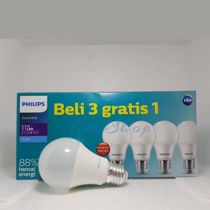 Jual Paket Philips LED Essential 7 Watt ( Beli 3 Gratis 1 ) - Isi 4 Pcs ...