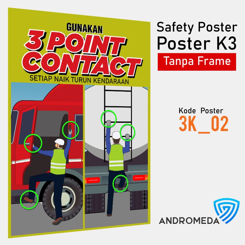 Jual Safety Poster3 : 3 Point Contact Ketinggian APD K3_A1 Indonesia ...