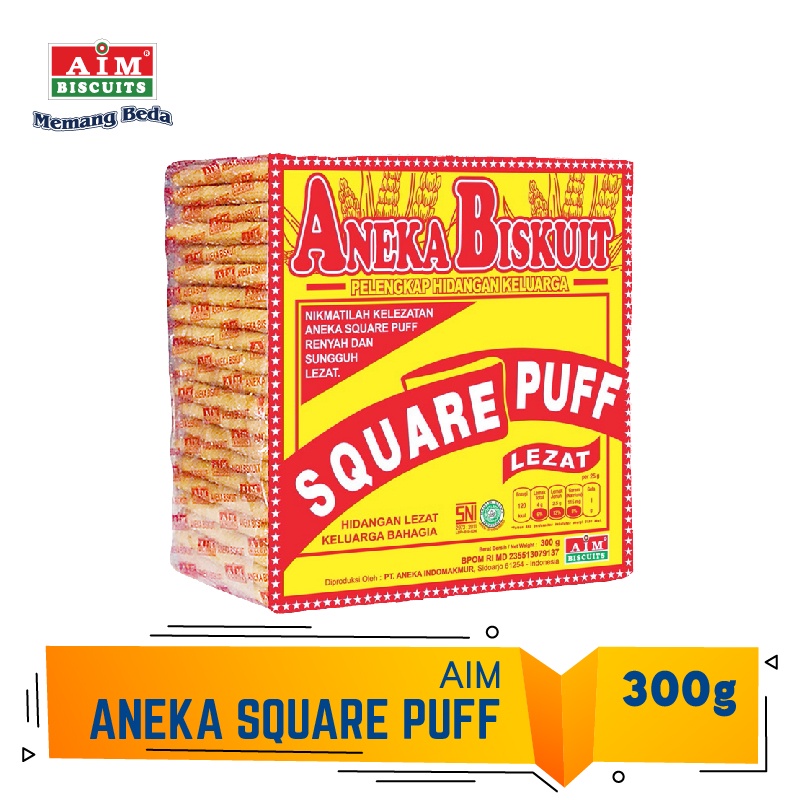 Jual AIM Aneka Biskuit Square Puff 300gr | Shopee Indonesia