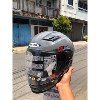 Jual Zeus 611c Grey Helm Harian Touring Adventure Abu Abu Glossy ...