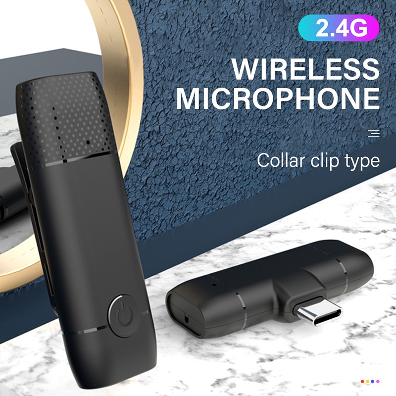 Jual Kerah mikrofon lavalier nirkabel cocok untuk ponsel pintar PC ...