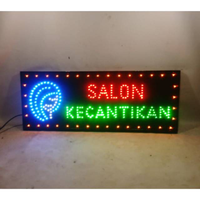 Jual Tulisan lampu led papan sign SALON KECANTIKAN gambar cantik 70x30 ...