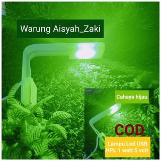 Jual lampu aquarium/soliter led USB HPL hijau 1 watt 5 volt | Shopee ...