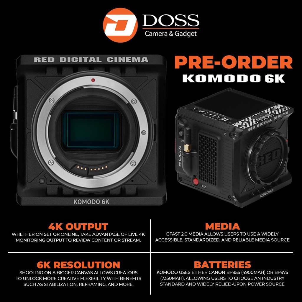 Jual RED DIGITAL CINEMA KOMODO 6K Digital Cinema Camera - Red Komodo 6K Indonesia|Shopee Indonesia
