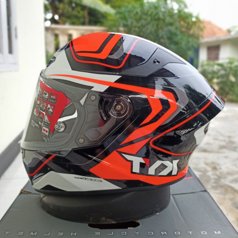 Jual KYT TT COURSE OVERTECH BLACK ORANGE | Shopee Indonesia