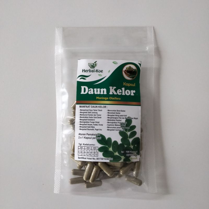 Jual Daun Kelor Bubuk Isi 100 Kapsul / Moringa Oleifera Obat Herbal ...