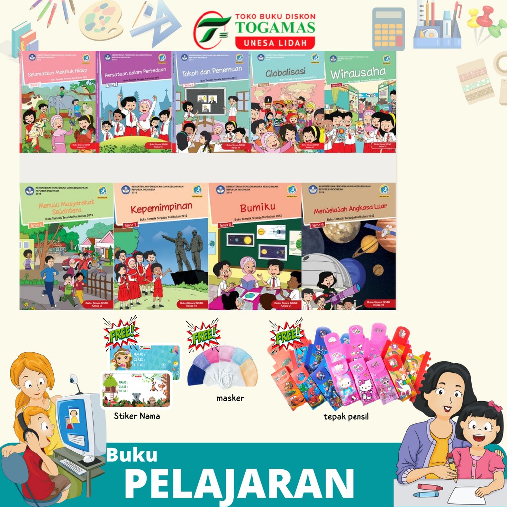 Jual BUKU TEMA / TEMATIK SD KELAS VI TEMA 1, 2, 3, 4, 5, 6, 7, 8, 9 ...