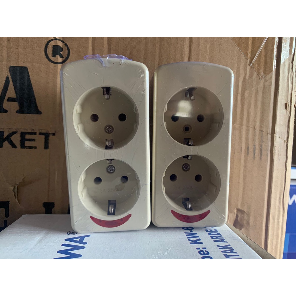 Jual Stop Kontak Arde 2 Lubang Tanpa Kabel / Colokan Listrik | Shopee Indonesia
