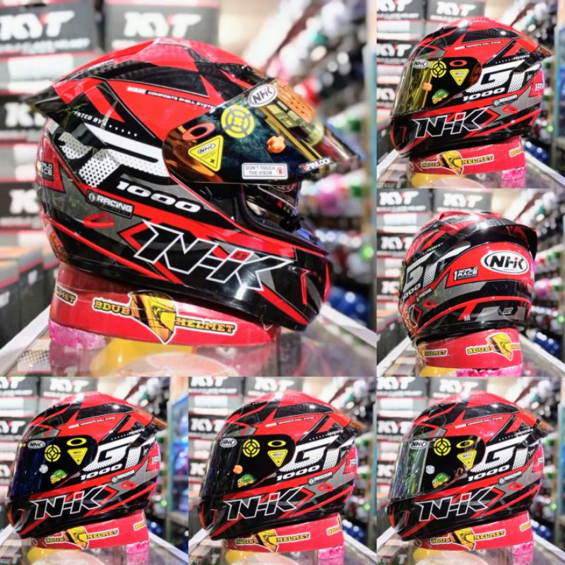 Jual Helm nhk gp 1000 STAR RED paket ganteng 100%ORIGINAL | Shopee ...