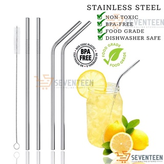 Jual Sedotan Minum Stainless Lurus Bengkok Pipet minuman | Shopee Indonesia