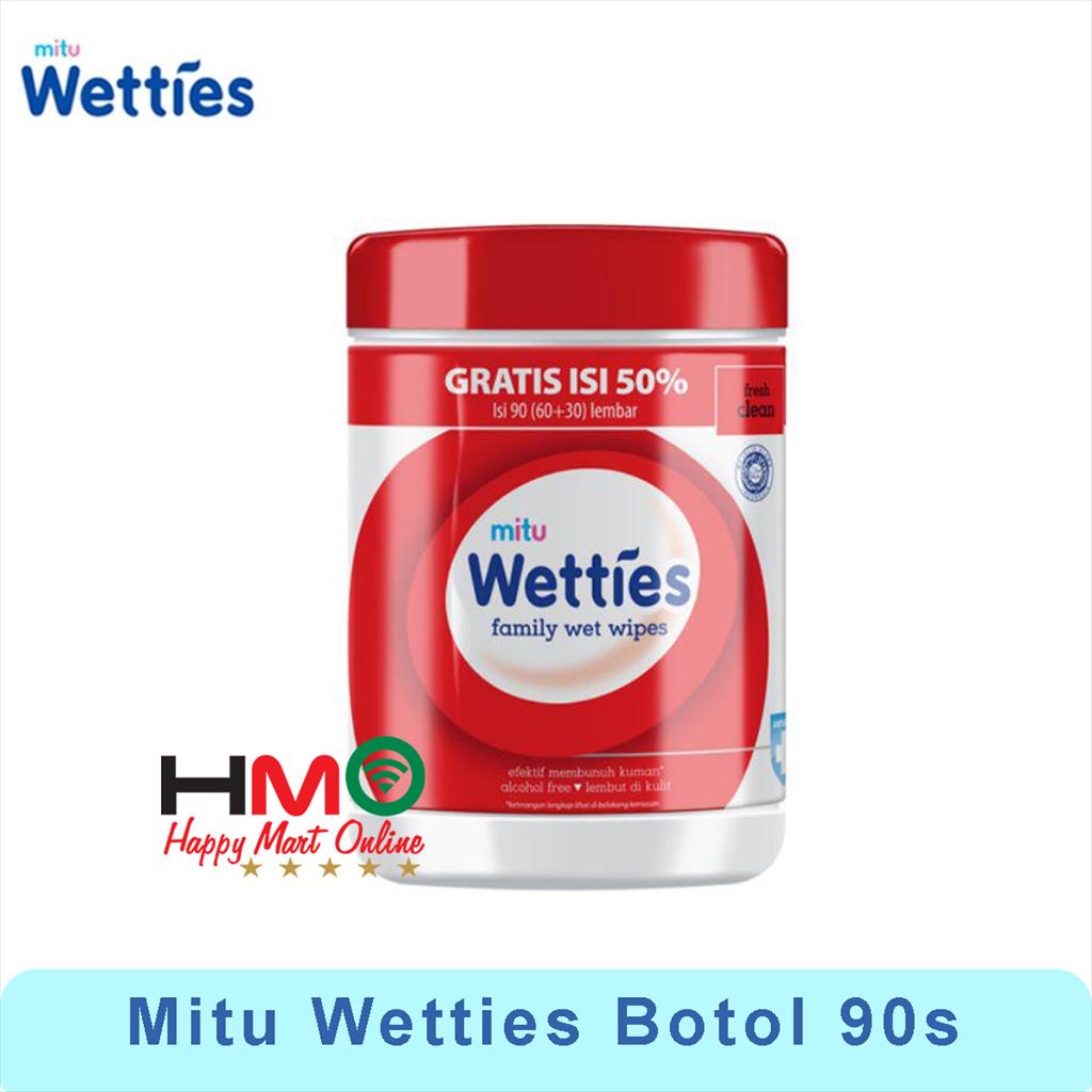 Jual Mitu Tissue Basah Wetties Botol Fresh Clean 90s Tisu Basah Mitu ...