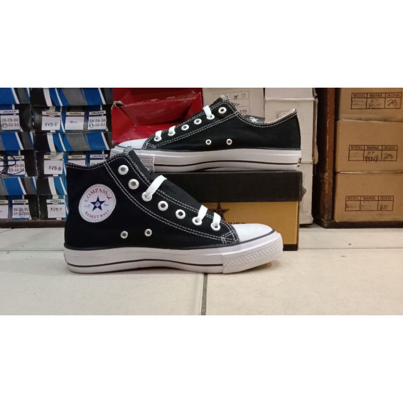 Jual sepatu sekolah compass original hitam putih | Shopee Indonesia