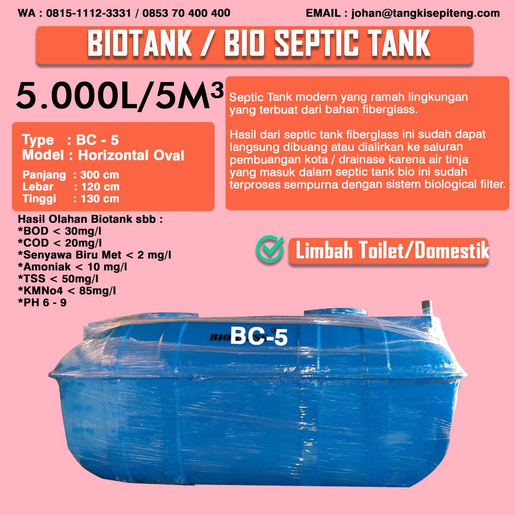 Jual Septic Tank Bio 5M3 / 5000 liter - Biotech - STP - IPAL Indonesia ...