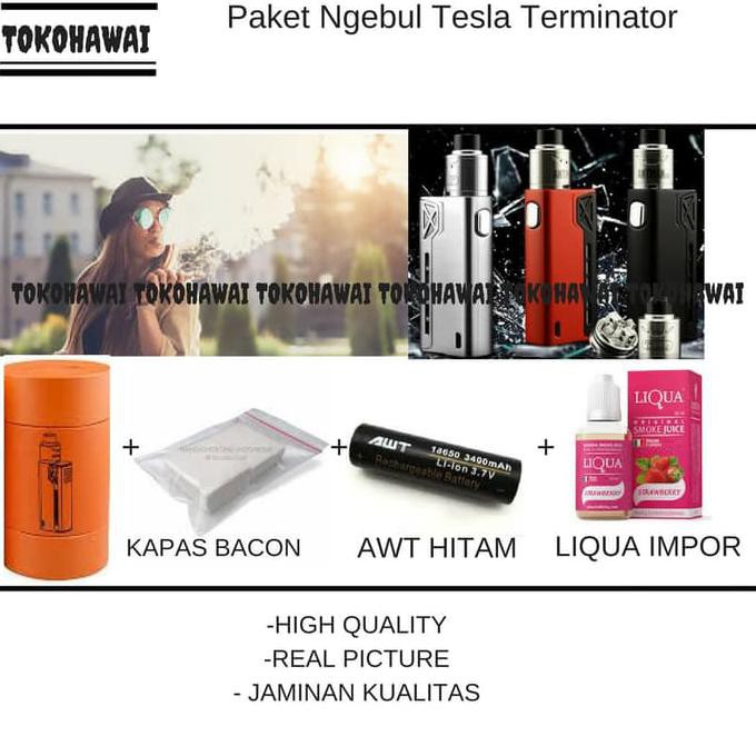Jual Paket Ngebul Rokok Elektrik Tesla Terminator 90Watt - Vape - Vapor ...