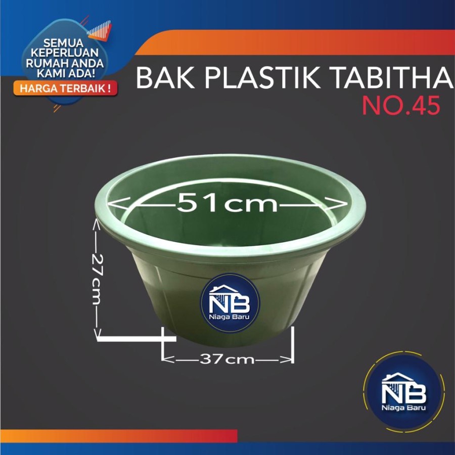 Jual Baskom Plastik Jumbo Ember Cuci Baju 45 Liter Bak Besar Tabitha ...